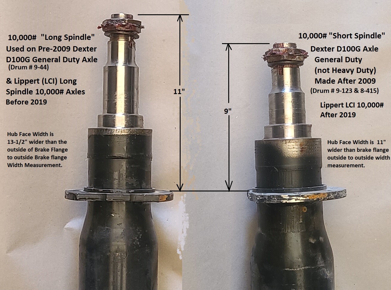 Dexter Trailer Axle 10,000# Axel Beam 70" Hub Face 10K Kaufman 9-44 LCI ...