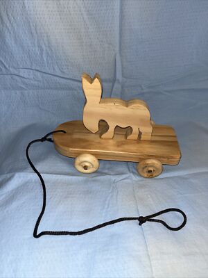 Wooden Donkey Pull-along Toy | eBay