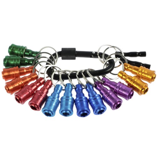 Drill Bit Holder Aluminum Alloy 1/4" Hex Shank Drill Bit Keychain ...