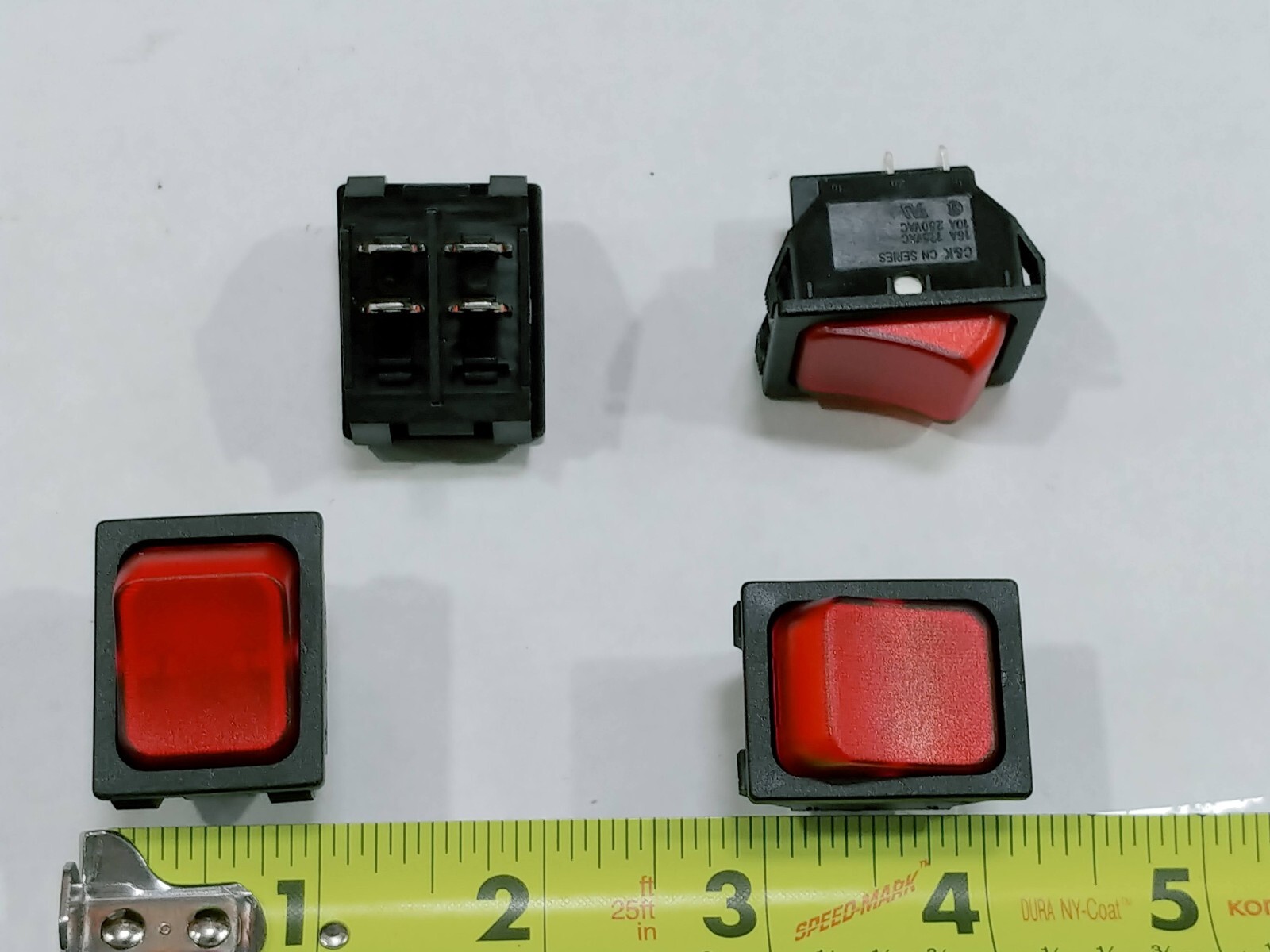 100ea Rocker Switch C&K 16A 250V Red DPST 2P1T On-Off CN202J3RS21507 | eBay