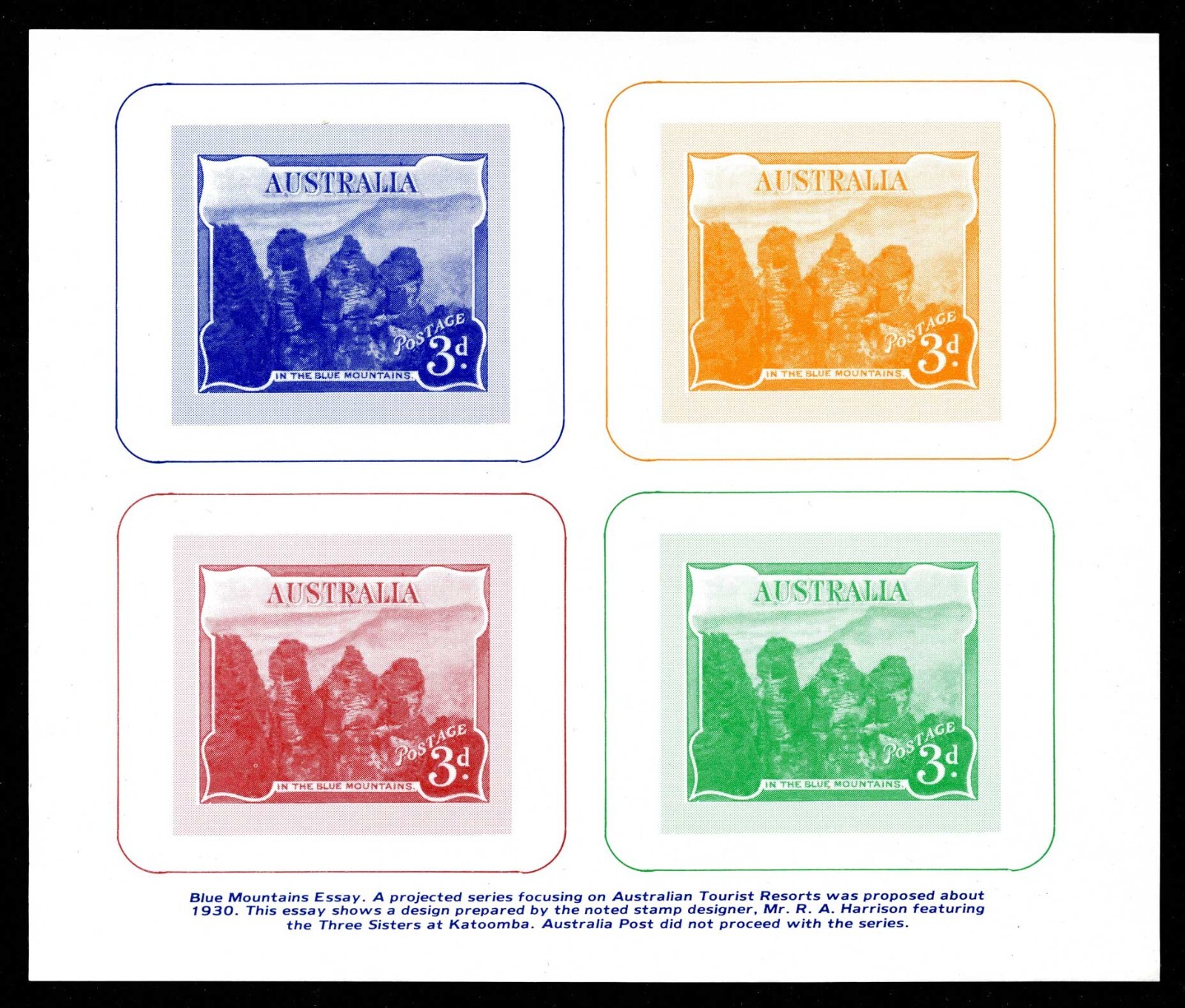 Australia Cinderella - 1988 Phil. Souv. - 3d "Three Sisters" Essays ...