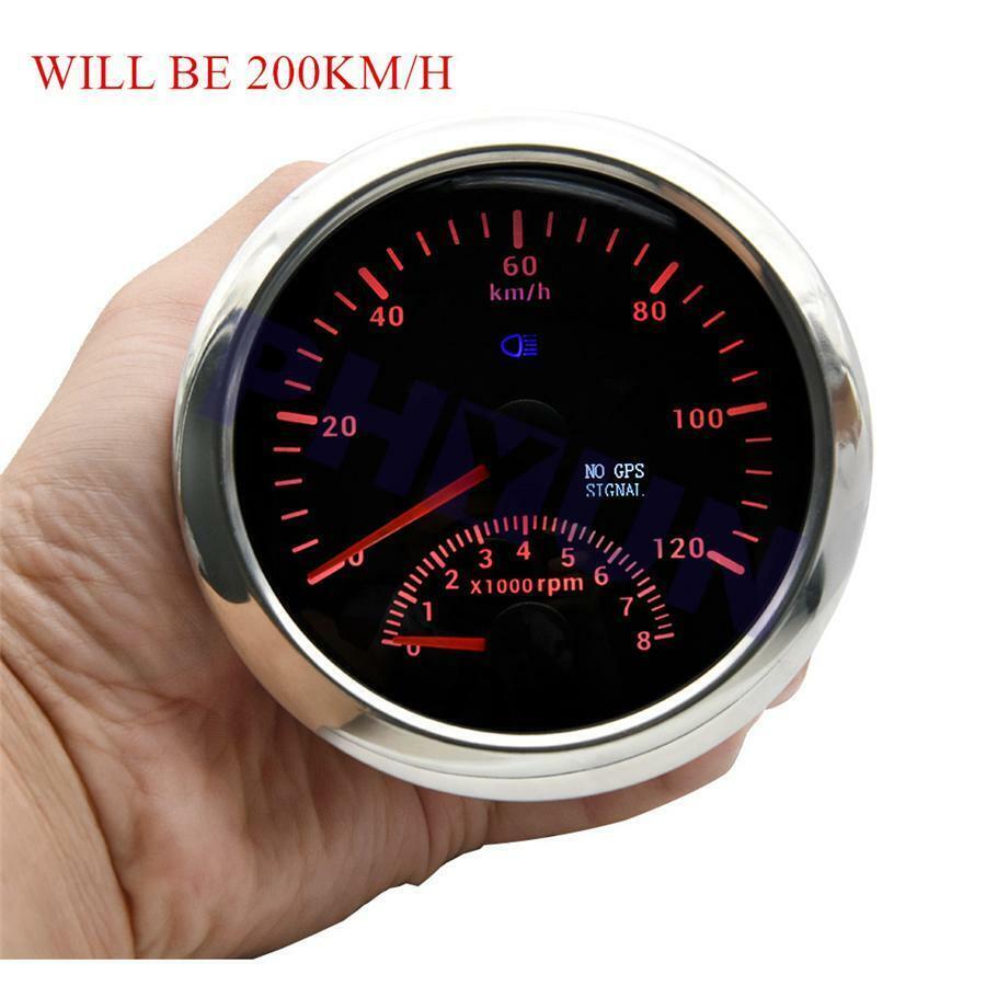 85mm Analog Auto Boot GPS Tachometer Gauge 200 KMH Drehzahlmesser ...
