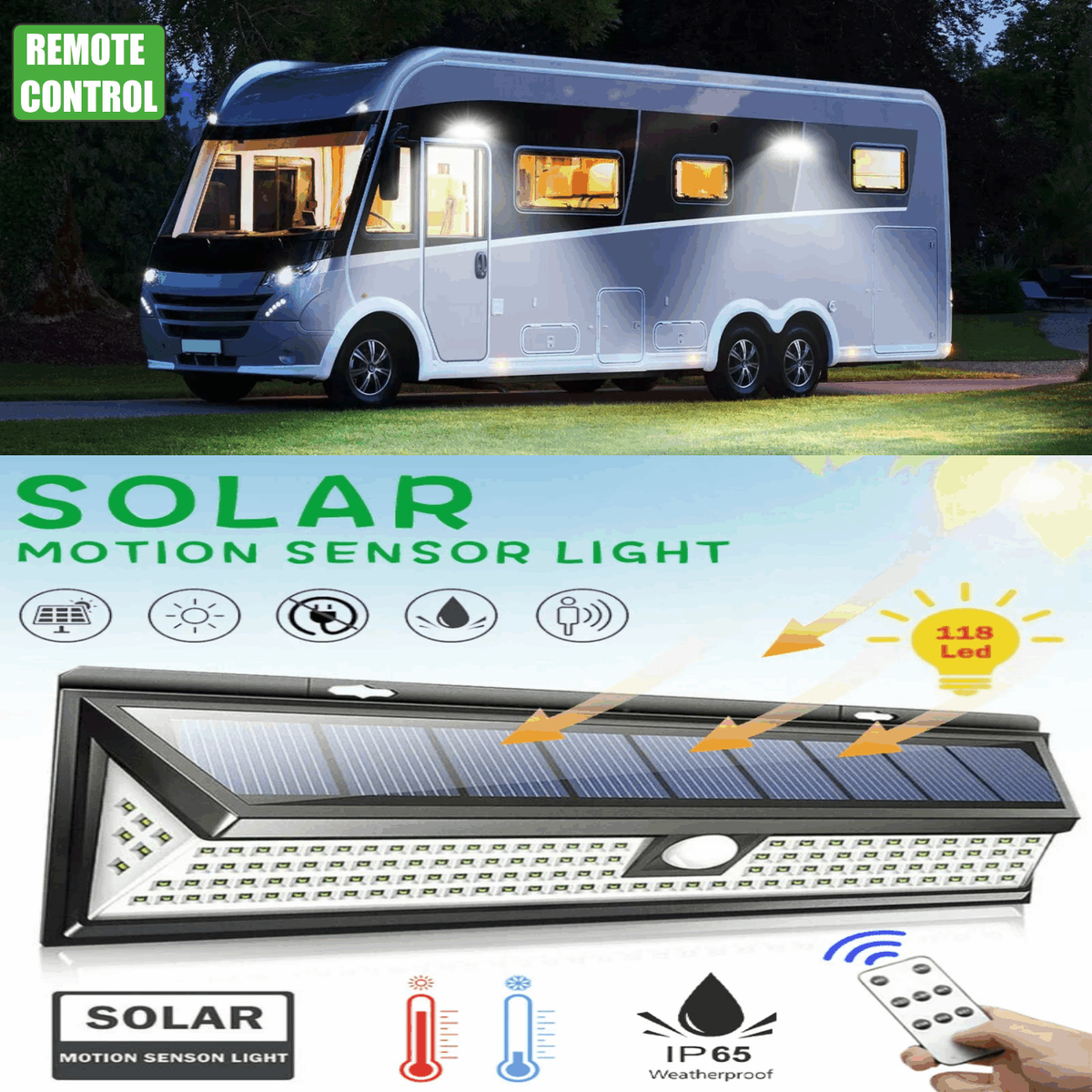 Rv Exterior Motion Sensor Light Leisure LED RV Exterior Porch Utility