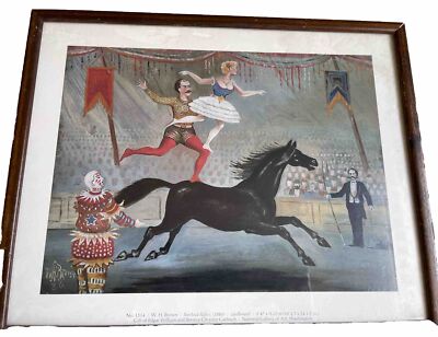 Framed Artist W H Brown "Bareback Riders" 1886 Cardboard American Art ...