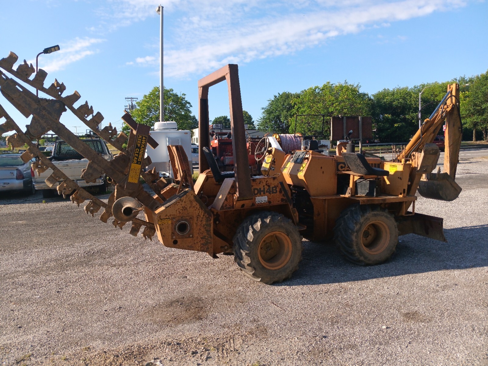 CASE DH4B 4x4 BACKHOE, TRENCHER w 6 WAY BACKFILL BLADE COMBO | eBay