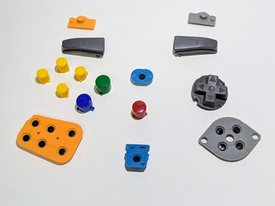 Nintendo 64 N64 Controller Parts Button & Rubber Pads Full Set OEM ...