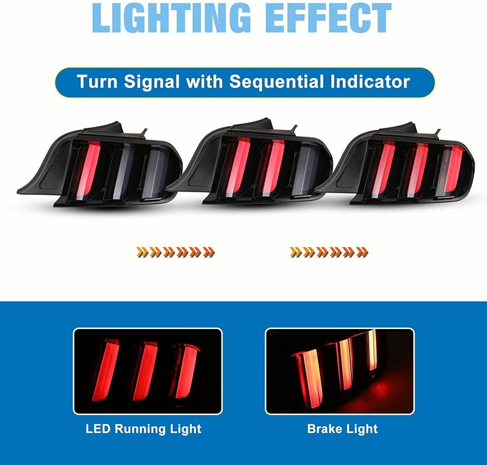 for 2015-2023 Ford Mustang/Shelby GT350 Tail Lights Lamps LED ...