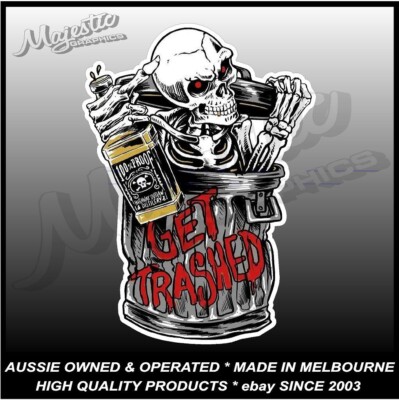 GET TRASHED - 150mm x 110mm - Decal / Sticker | eBay Australia