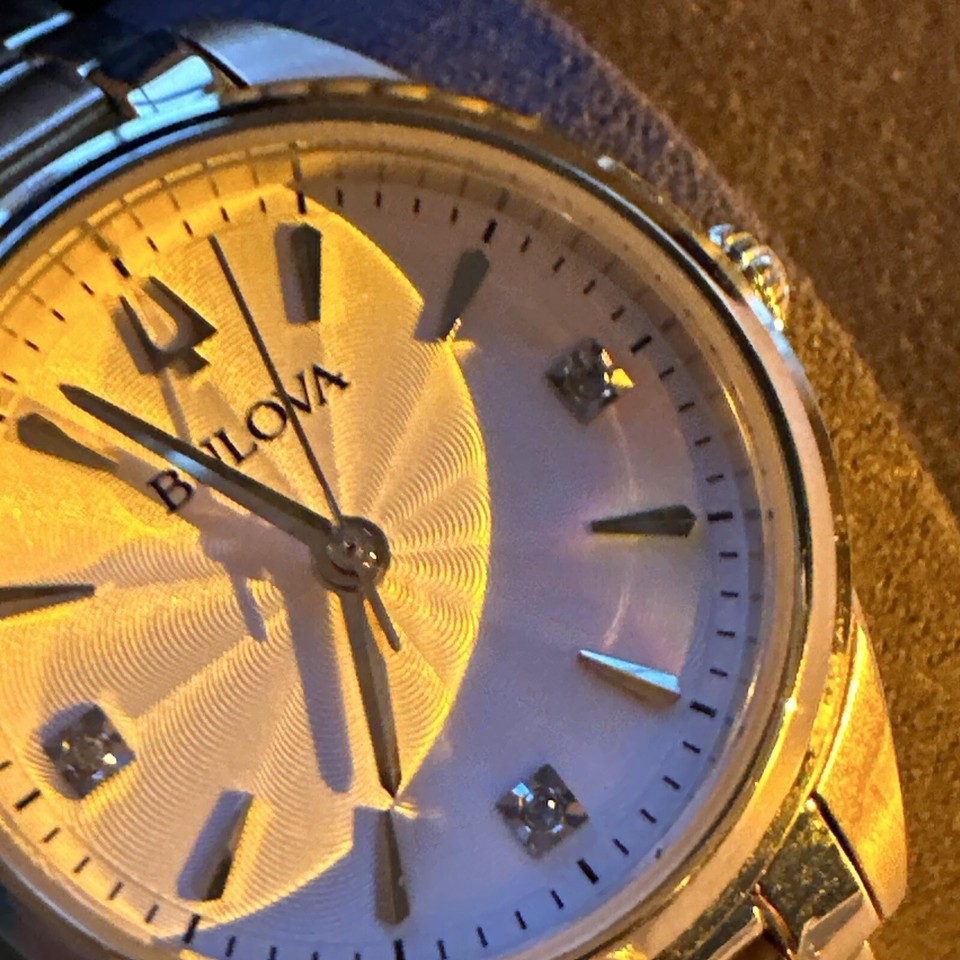 Bulova Sutton Women's Quartz Diamond Accent Markers Gold Watch 28mm ...