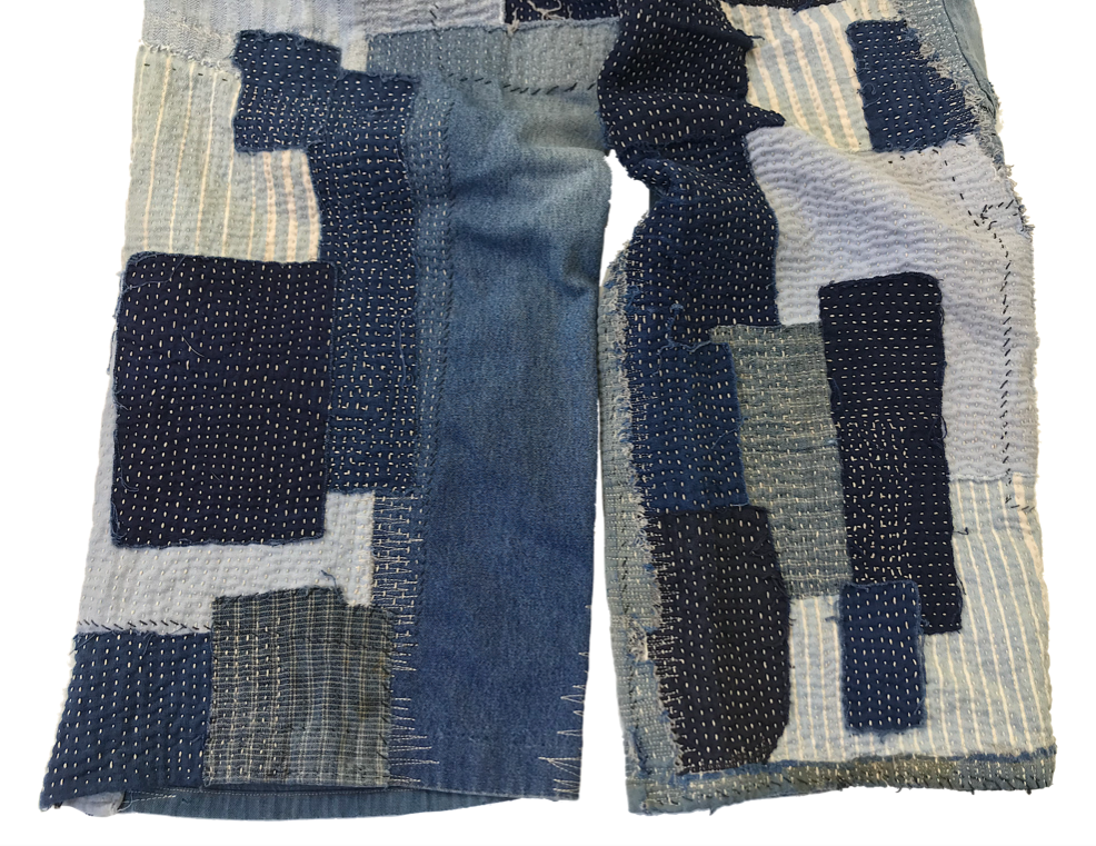 Vintage 40's Japanese Indigo Denim Boro Patchwork Sashiko Repaired ...