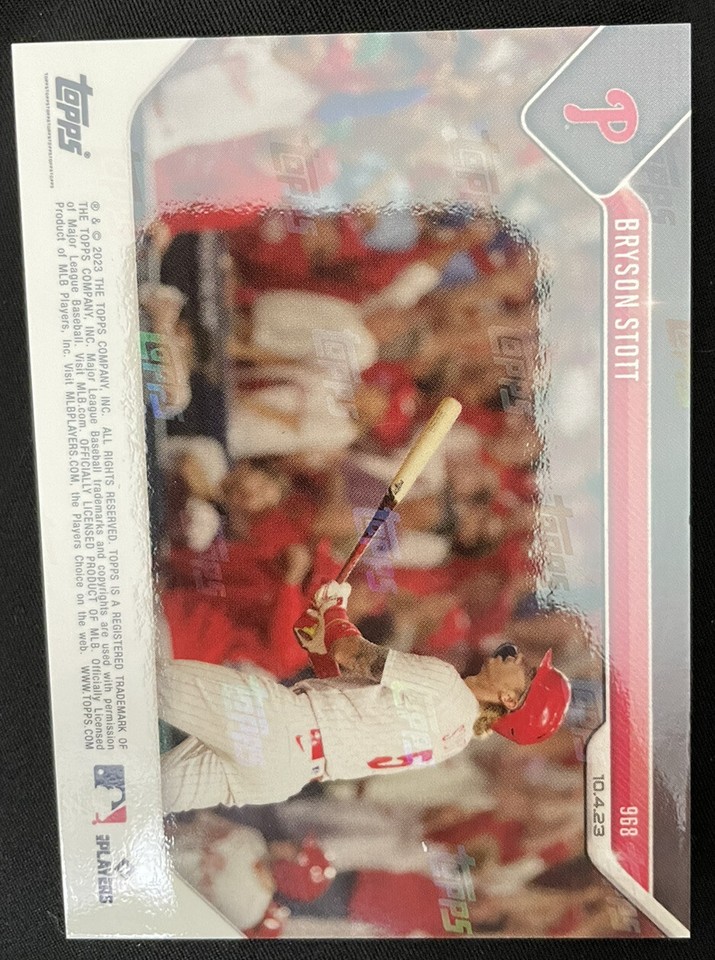 BRYSON STOTT 2023 TOPPS NOW #968 PHILLIES WILDCARD GRAND SLAM GOLD 1/1 ...