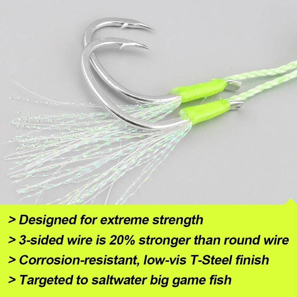 Jigging Hooks Saltwater Assist Hooks SLOW PITCH Sea Fishing Hooks Big ...