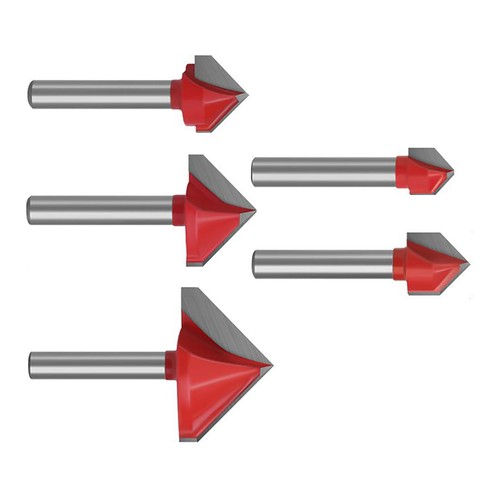 5Pcs 6mm Shank V Groove Router Bit Carbide 90 Degree Woodworking Cutter ...