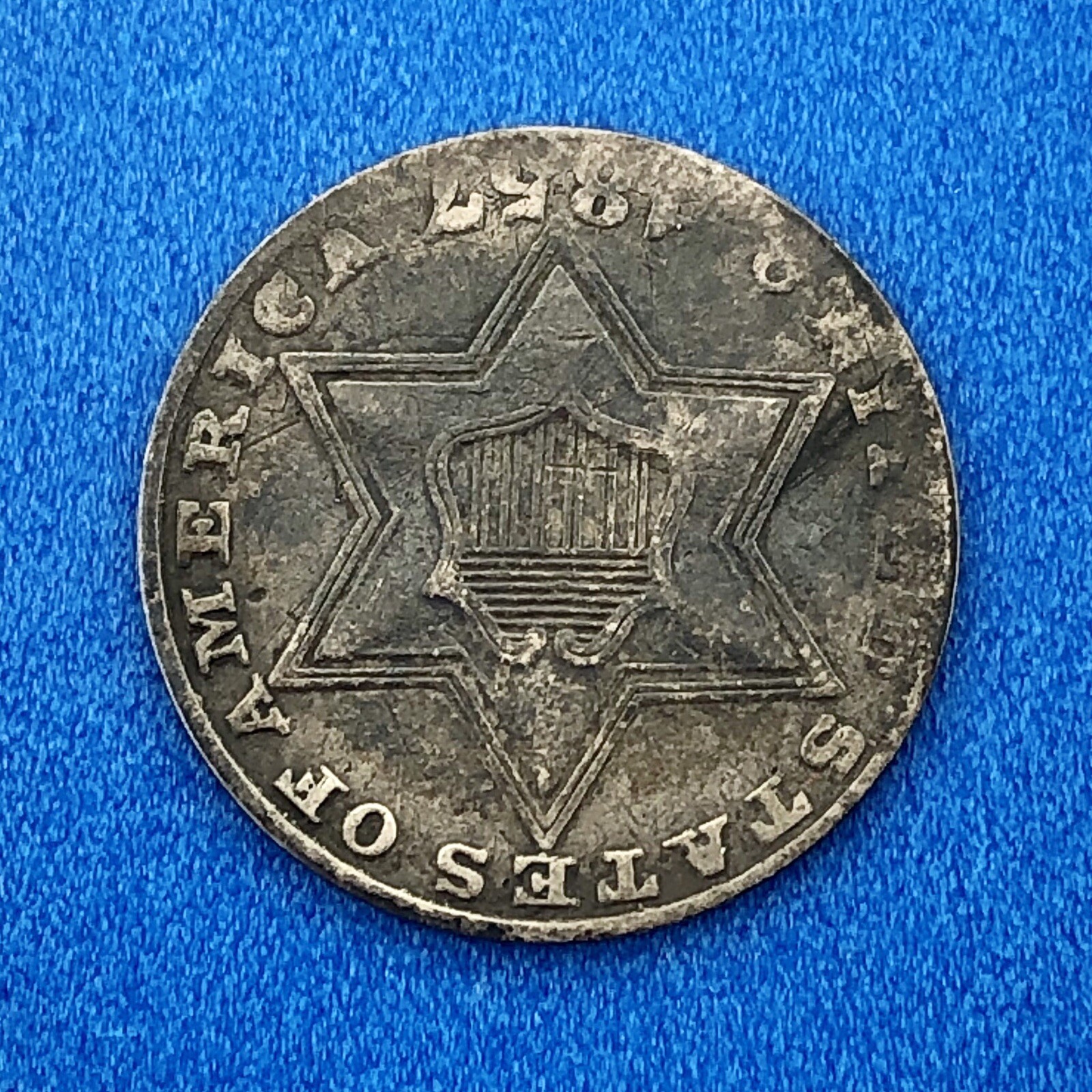 1857 P 3 Cent Silver Three Cent Piece Trime Better Key Philadelphia ...