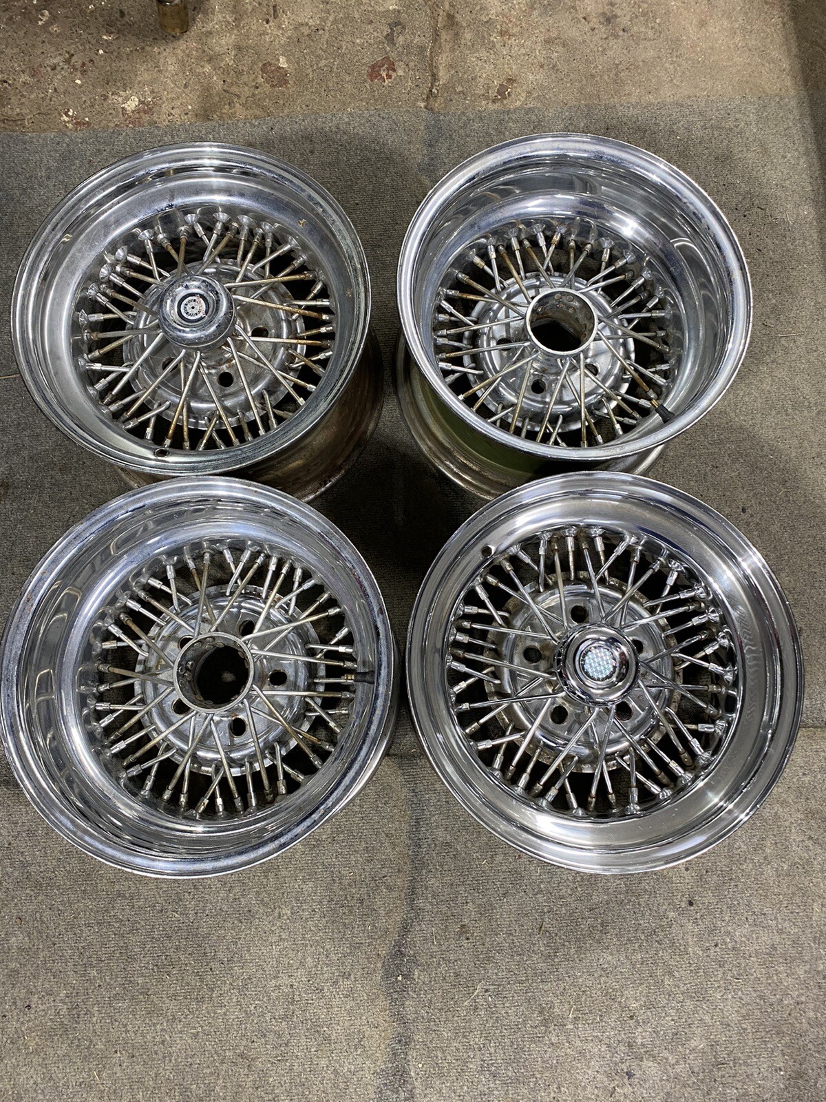 4 - 15 X 8 TRU SPOKE WIRE WHEELS RIMS CORVETTE CADILLAC, Etc. | eBay
