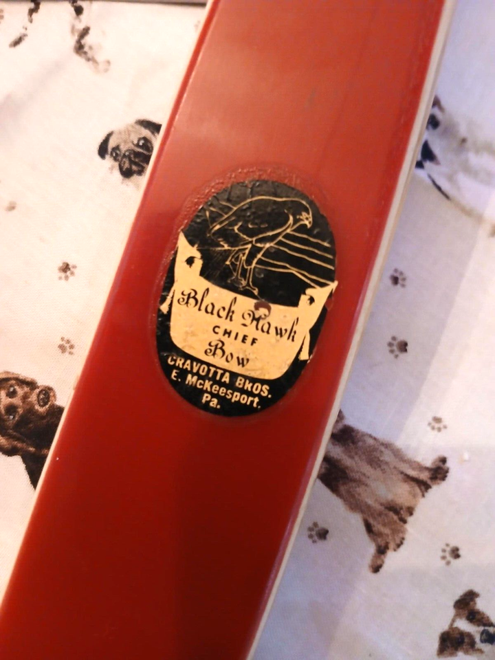 Vintage Cravotta Bros. Black Hawk Archery Chief recurve 44# 1950's | eBay
