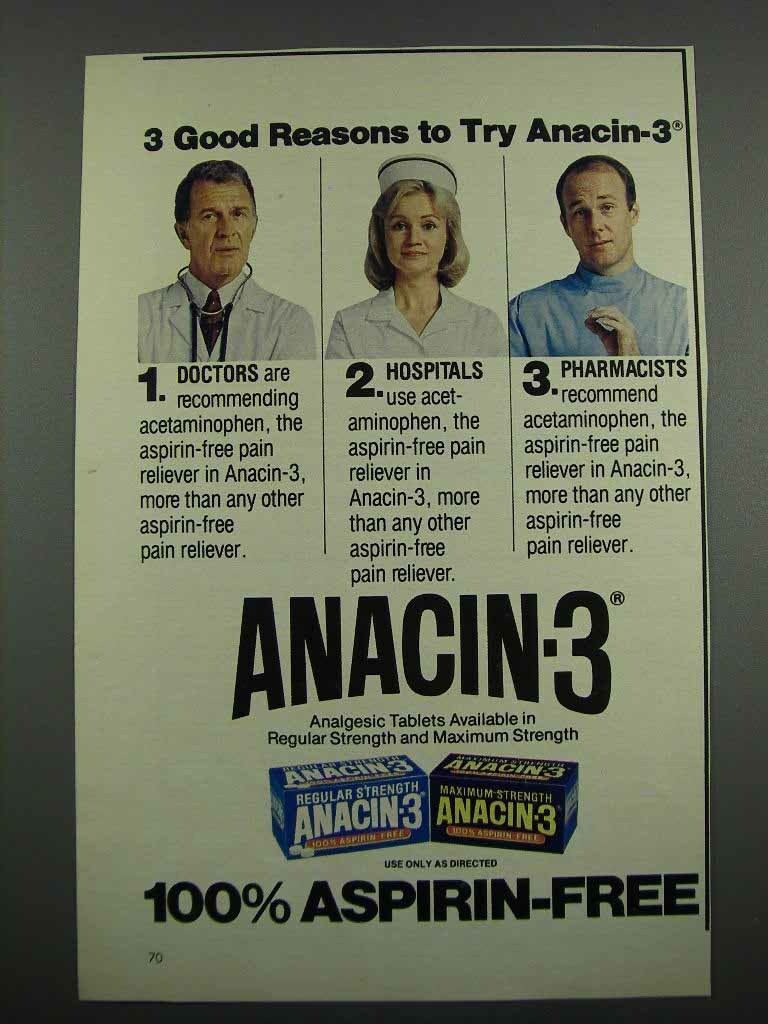 1983 Anacin-3 Medicine Ad - 3 Good Reasons to Try | eBay
