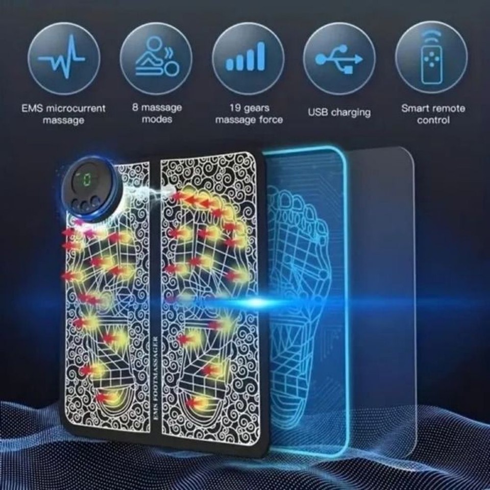 EMS Foot Massager Plate Foot Relaxation Mat Vibration Massage Pads ...