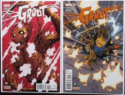Groot #4 #5 1st Cameo & 1st Full Appearance.of Baby Groot Marvel (2015 ...