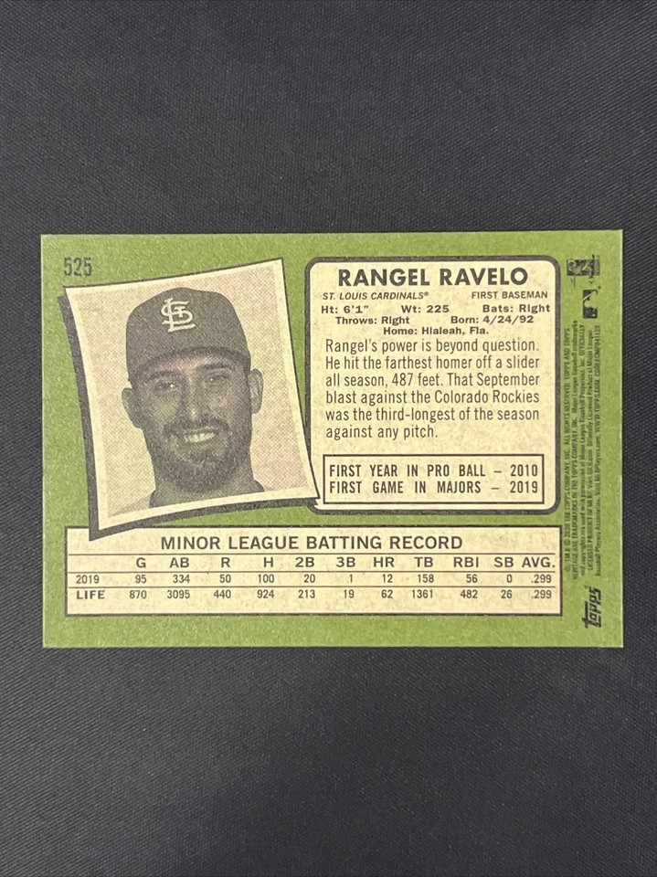 RANGEL RAVELO Signed 2020 Topps Heritage High Baseball Card #525 ...