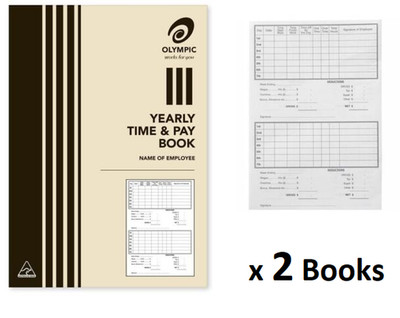 Olympic 140583 Yearly Time & Pay Book 32 Pages Hours Wages ATO ...