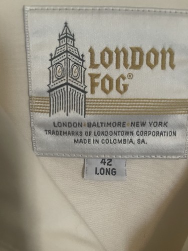 Vintage London Fog Zip-Up Jacket Ivory Size 42 Long with pockets ...