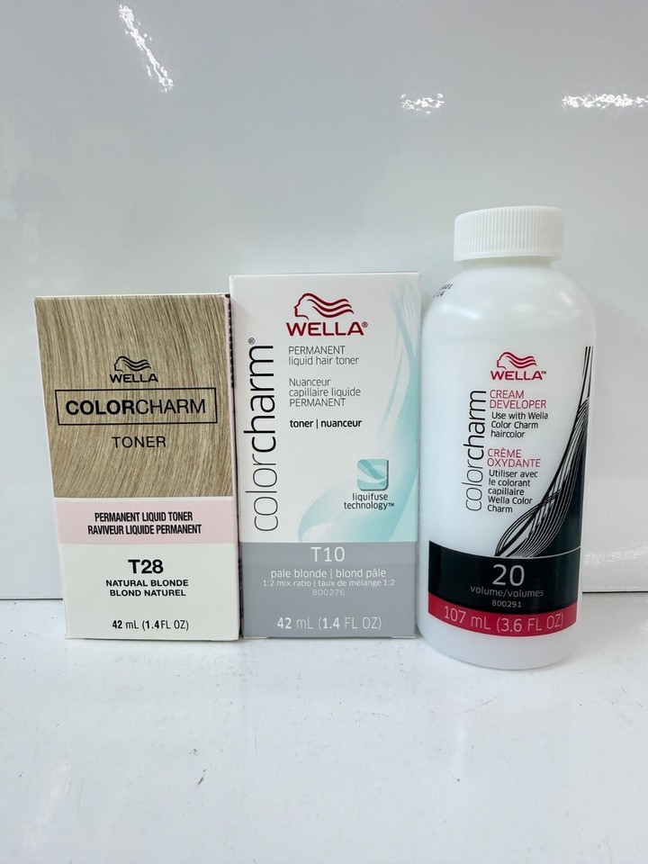 Wella Color Charm T-10, 14, 28, 050 with 20 DEVELOPER 0.21oz Combo ...
