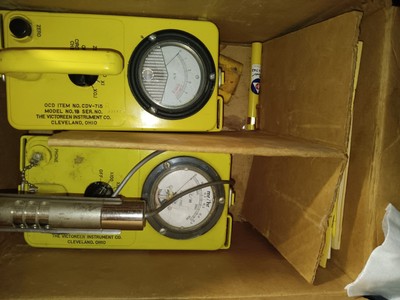 Vintage Untested Civil Defense Radiological Survey Meter-Set of 2- V ...