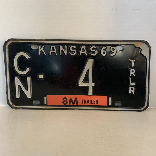 1969 Kansas Trailer TRLR License Plate 4 Cheyenne County CN Collector ...