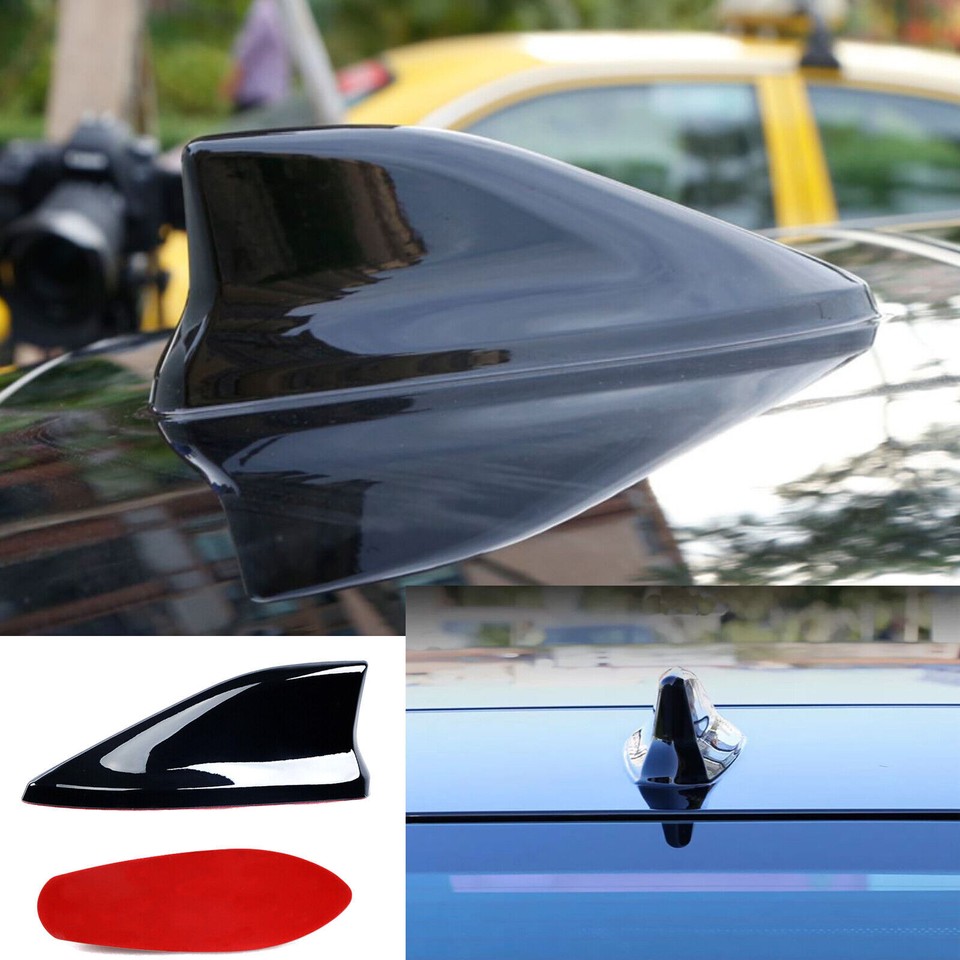 Painted Gloss Black Fake Dummy Antenna Exterior Roof Shark Spoiler Fin ...