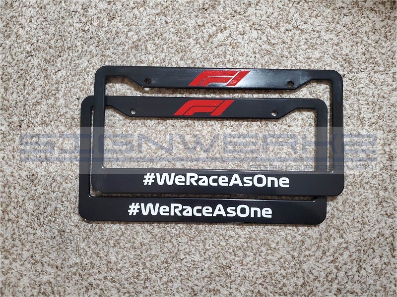 #WeRaceAsOne F1 License Plate Frames - Pair | eBay