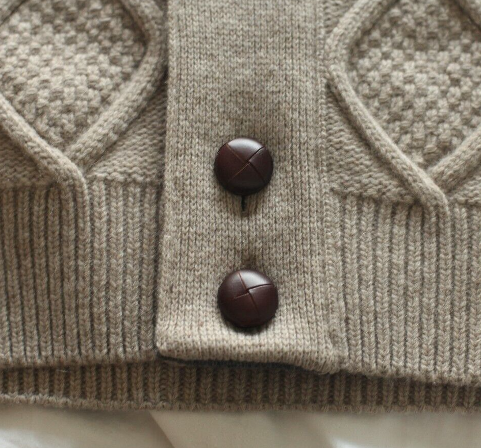 NWT Barbour Kirkham Cable Knit Button Stone Cardigan Men's Size Large ...