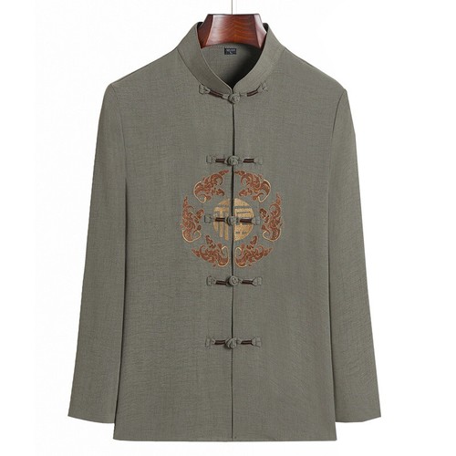 Mens Traditional Chinese Tang Suit Coat Jacket Kung Fu Tai Chi Uniform ...