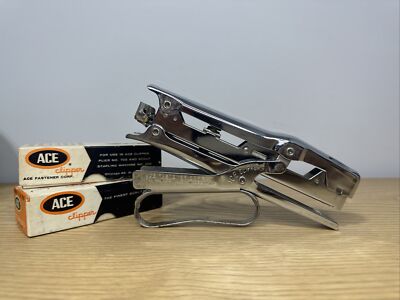 Vintage ACE Clipper Stapler No 700 Ace Fastener Corp, Handheld w/2Box ...