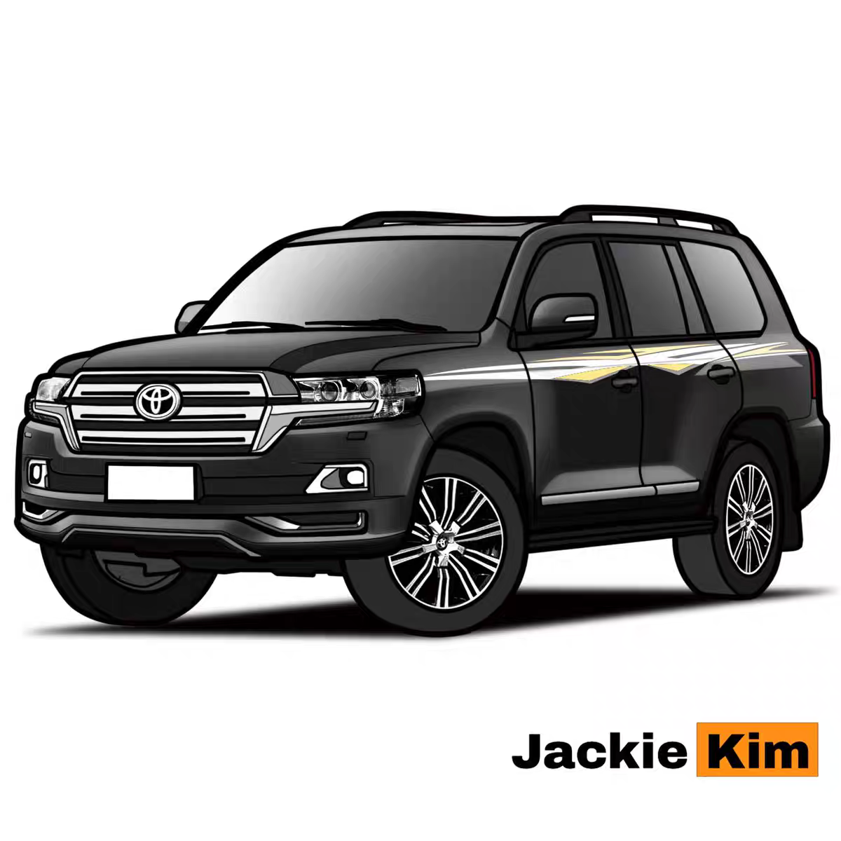 1:64 JKM Toyota Land Cruiser LC200 No Hanging-tire Diecast Model Black ...