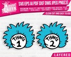 Thing 1 Thing 2 layered digital file Dr Seuss Thing one two Hair SVG ...