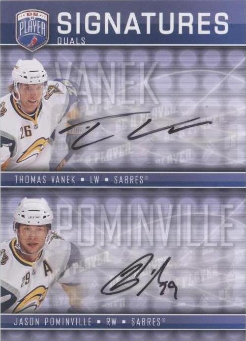 2008-09 Upper Deck Be a Player - Duals Signatures Thomas Vanek, Jason ...
