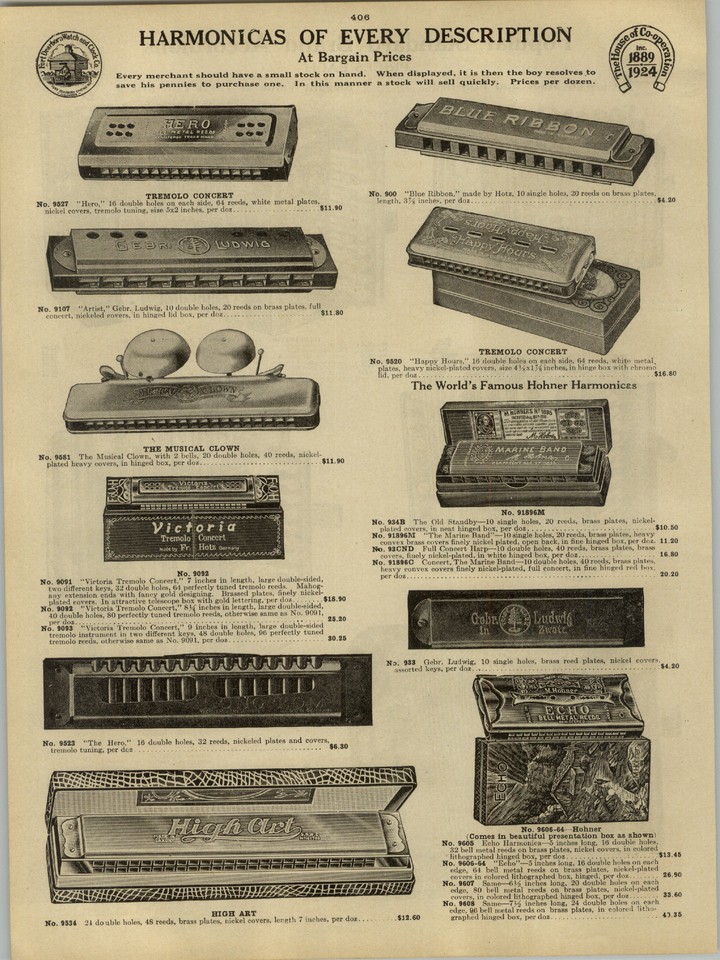 1924 PAPER AD Vienna Majestic Accordion Hohner Marine Band Echo ...