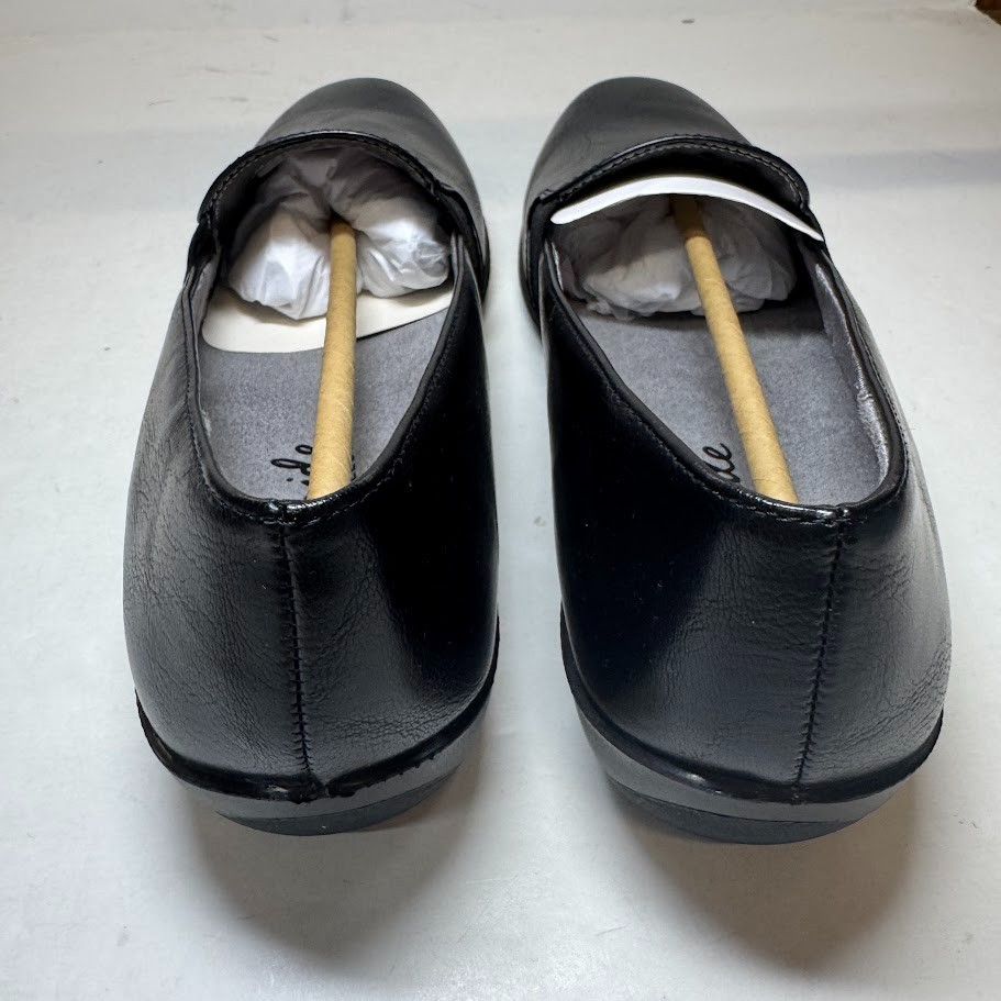 Life Stride Womens 9 M Black Faux Leather Isabelle Slip On Flat Loafers ...