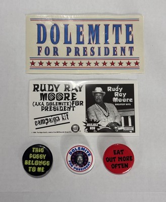 Rudy Ray More Dolemite For President Campaign Kit Sticker Card 3 Pins ...