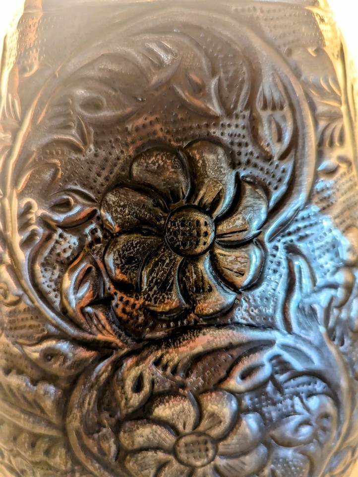 Middle Eastern Vintage Silver Repousse Vase,Hand Chased,For Marriage ...