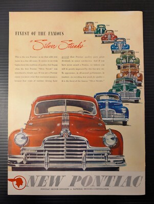 Vintage Paper Advertising - PONTIAC, 1945, 10½"x13½", Vintage Car | eBay