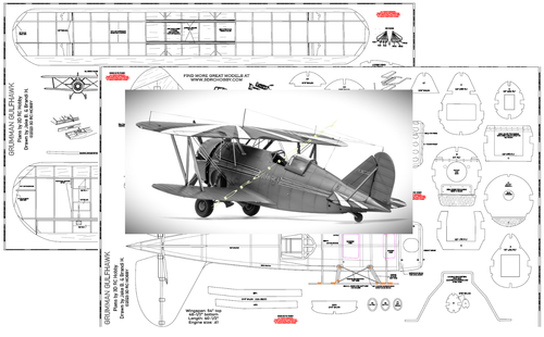 GIANT SCALE Grumman Gulfhawk 216" Inch WS RC Model Airplane Plans ...