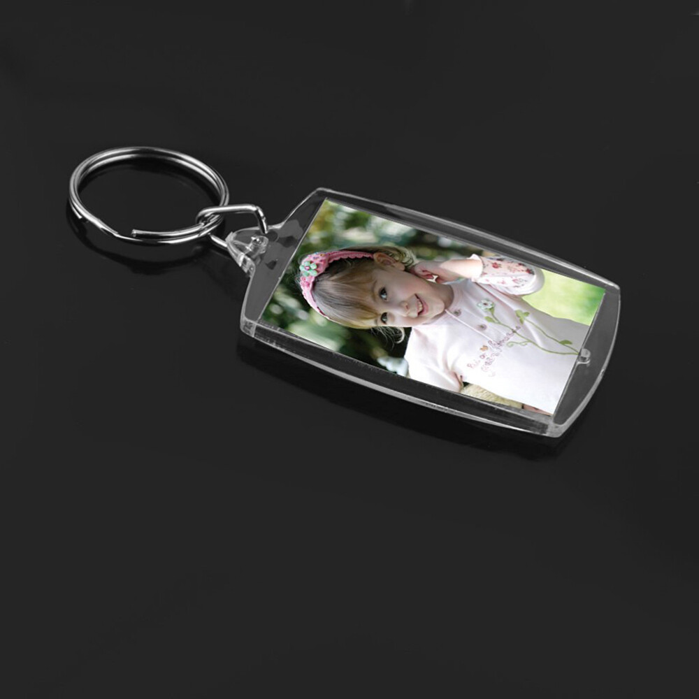 100pcs keychain frame custom photo keychain Transparent Keychain Photo ...