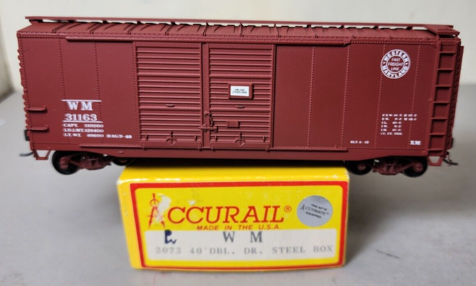 Western Maryland RR 40' AAR Double Door Box 31163 Accurail 3023 HO ...