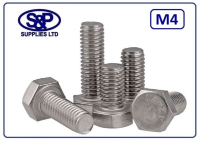 M4 / 4mm ST/STEEL FULLY THREAD HEX BOLT / SETSCREW FROM 8MM UP TO 50MM ...
