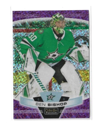 2019-20 O-Pee-Chee Platinum Violet Pixels #52 Ben Bishop Stars 152/399 ...