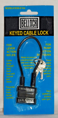Bellock Keyed Cable Lock B300-8"KA Lever Action Rifle & Pump Shotgun ...