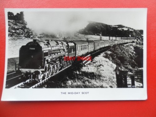 POSTCARD RP BR DUKE 4-6-2 71000 DUKE OF GLOUCESTER ON THE MID DAY SCOT ...