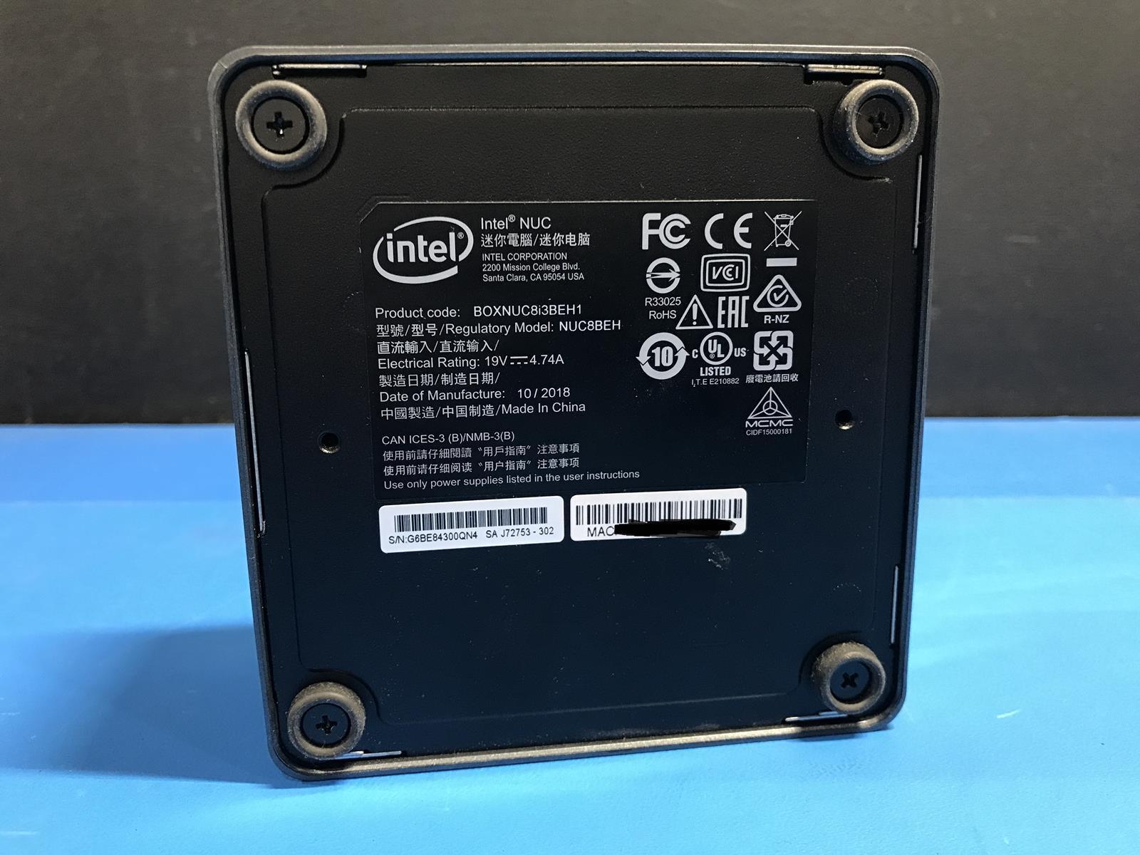 Intel NUC8BEH Core I5-8259u 2.30ghz 16gb RAM 512gb SSD Windows 10 Pro ...